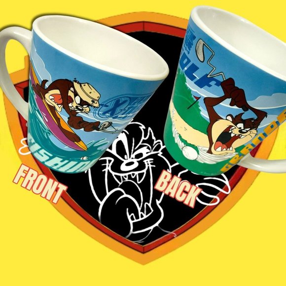 Warner Bros. | Dining | Vintage Play Xtreme Golf Fishing Taz Mug Cup ...